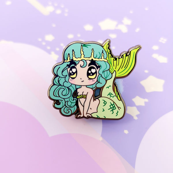 Monster Girls Seaweed Mermaid Hard Enamel Pin Kittynaut